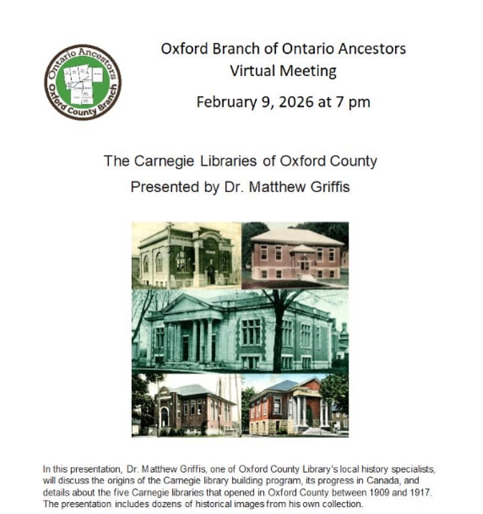 Oxford County Branch of Ontario Ancestors – "To encourage, bring ...